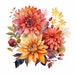 Autumn Flowers Clipart | 10 High Quality Jpgs | Digital Download ...