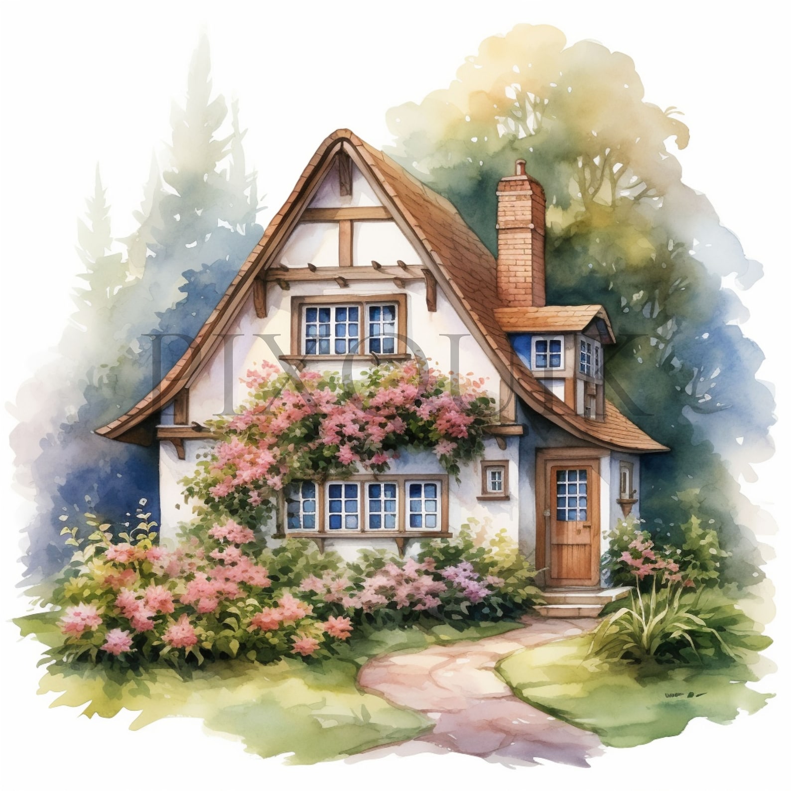 Country Cottage Clipart Set | 10 High Quality Jpgs | Cozy Cottage ...