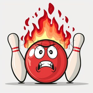 Watercolor Bowling Pin Clipart | 10 High Quality Jpgs | Fire Bowling ...