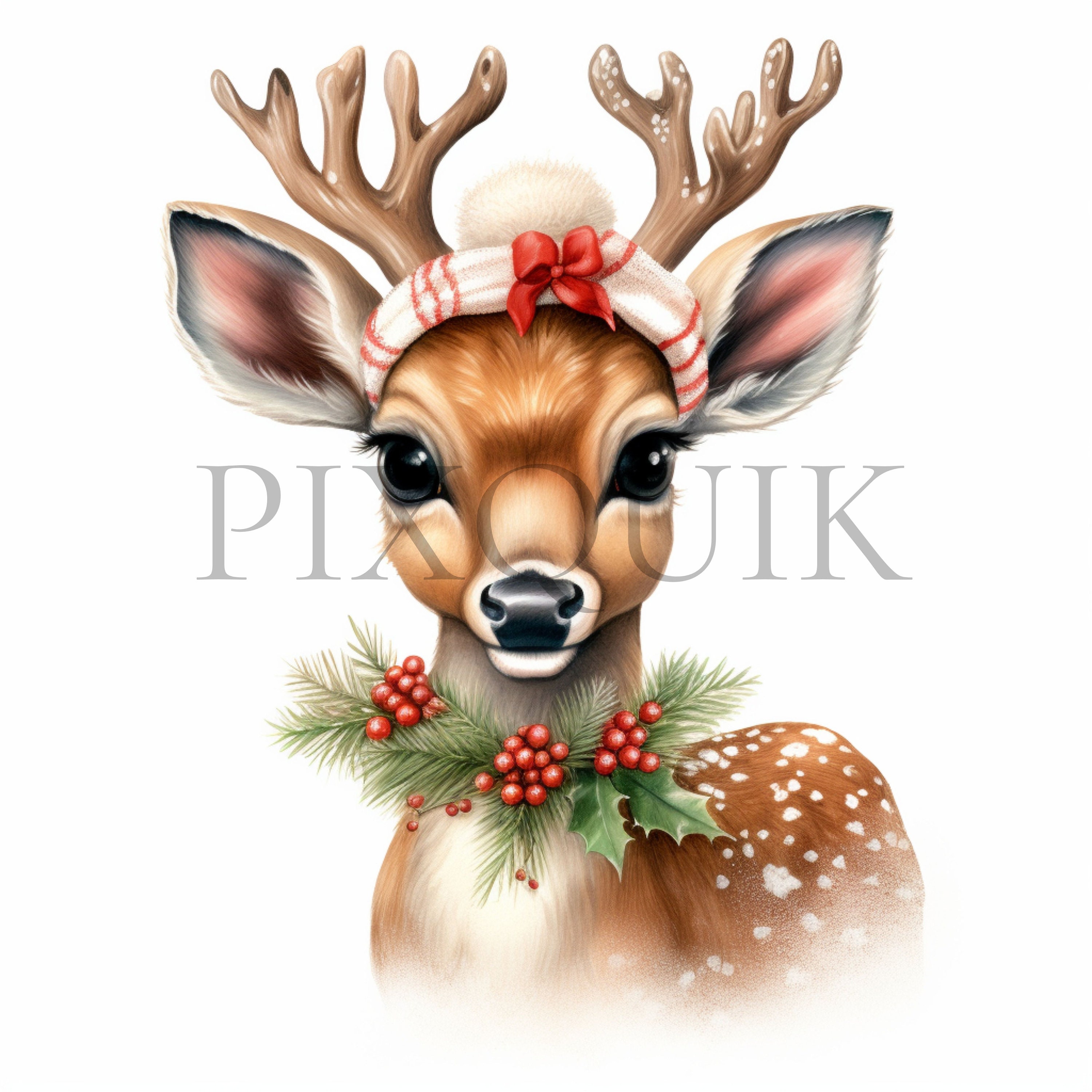 Christmas Fawn Clipart 10 High Quality Jpg's Digital Download Holiday ...