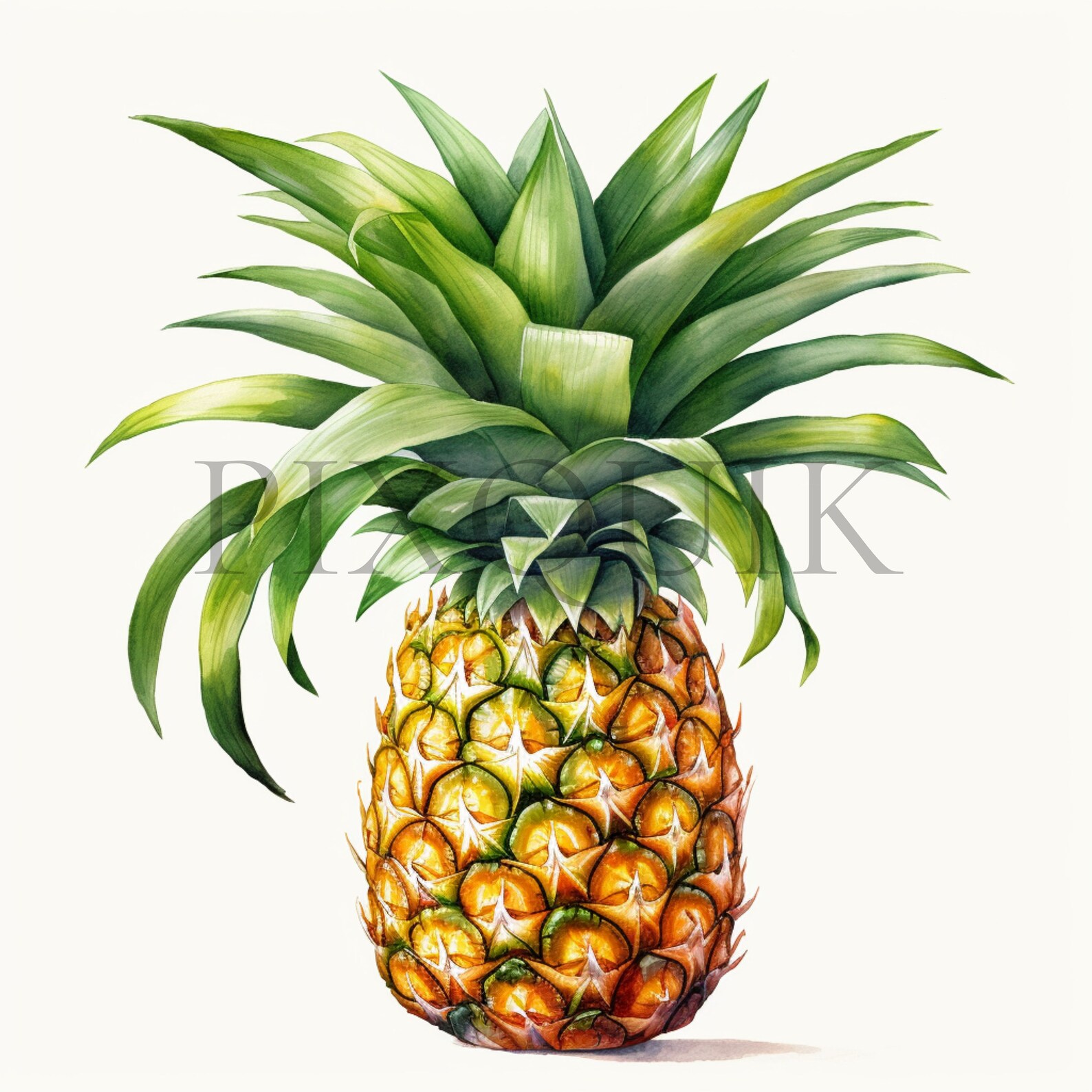 Watercolor Pineapple Clipart 10 High Quality Jpgs Fruit Clipart ...