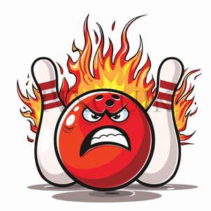 Watercolor Bowling Pin Clipart | 10 High Quality Jpgs | Fire Bowling ...