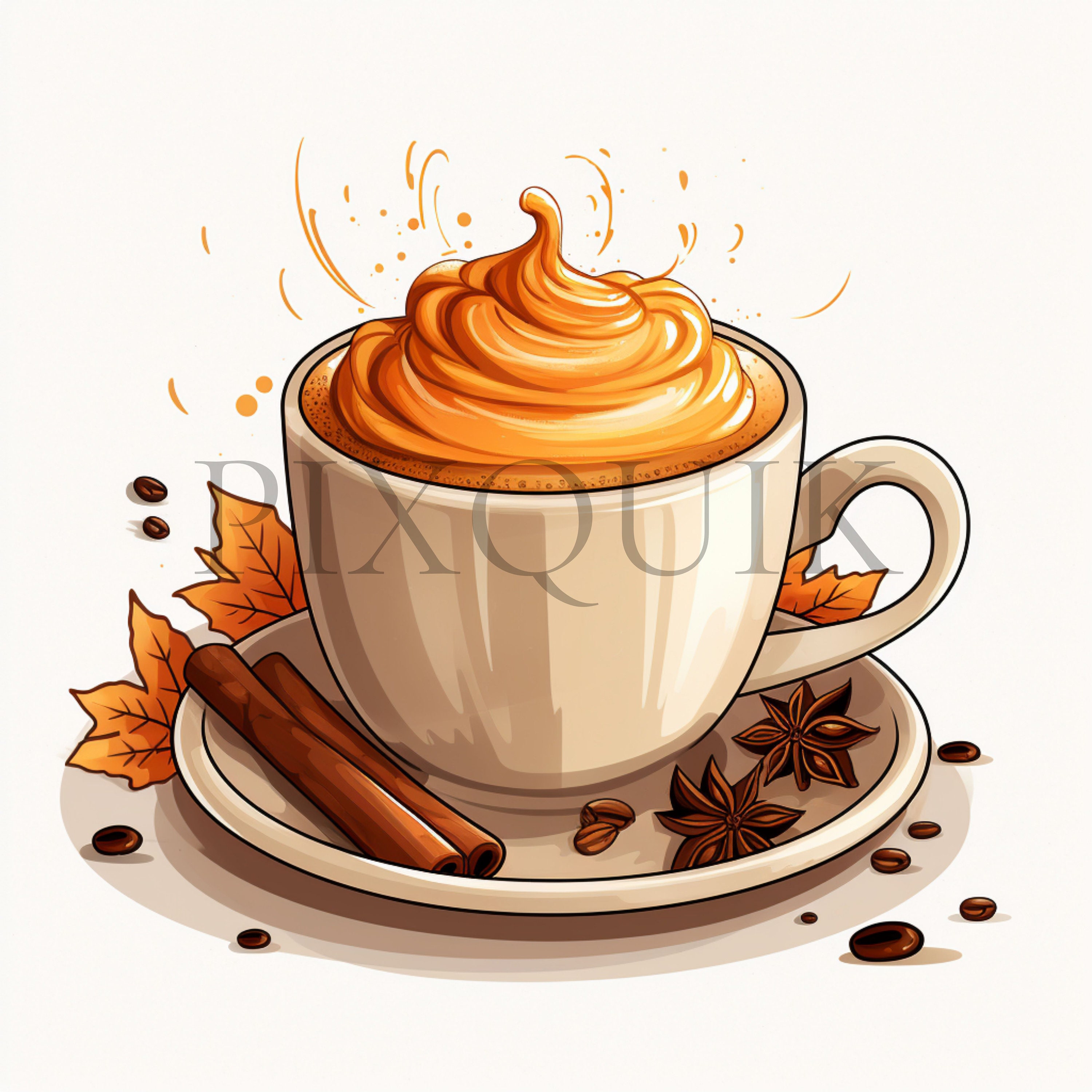 Pumpkin Spice Coffee Clipart | Pumpkin Spice Clipart | 10 High Quality ...