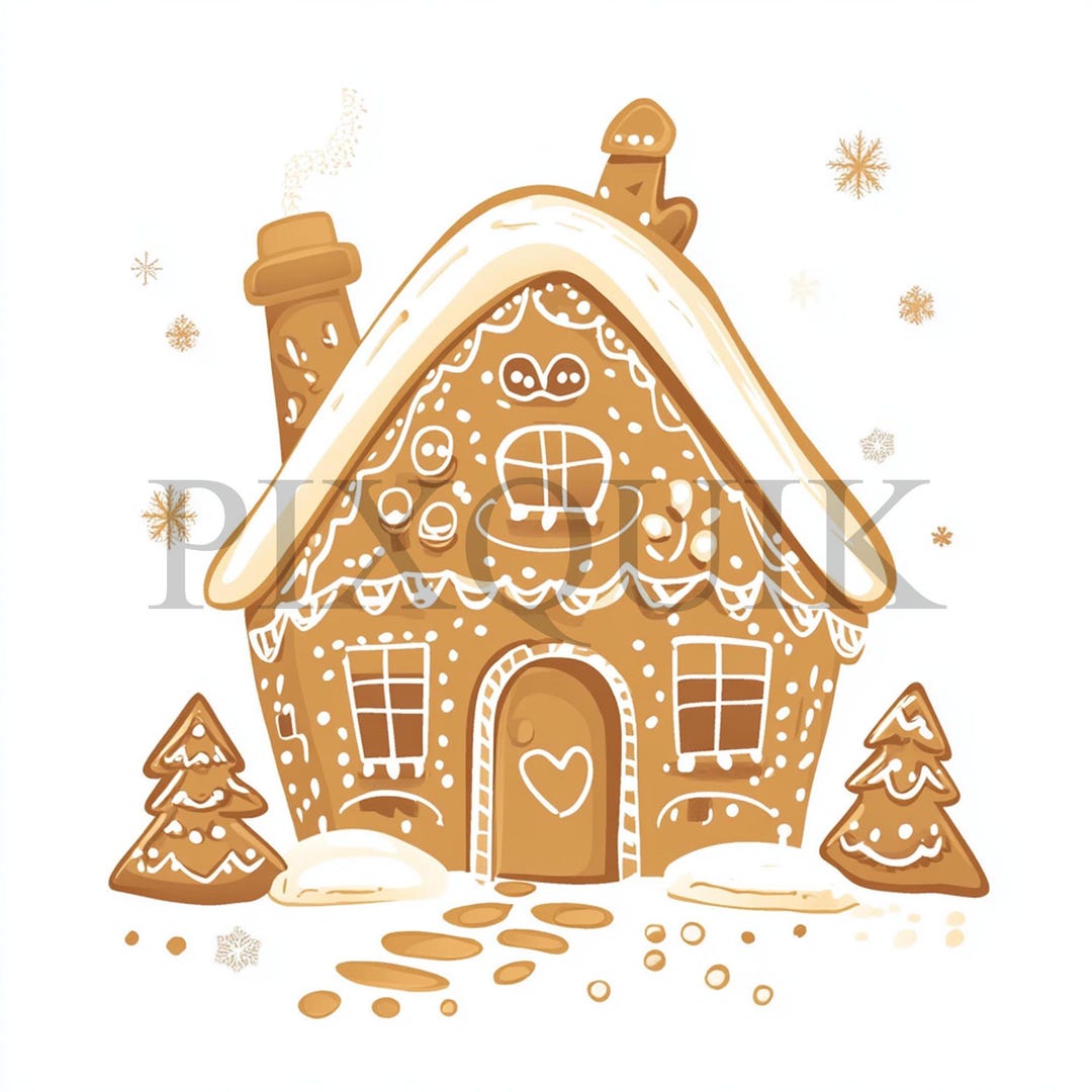 Gingerbread House Cookie Clipart | 10 Jpg's Files and PNG | Card Making ...