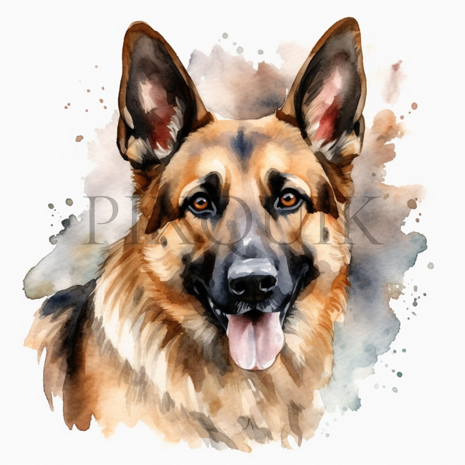 Watercolor German Shepherd Clipart 10 High Quality Jpgs Instant Digital ...