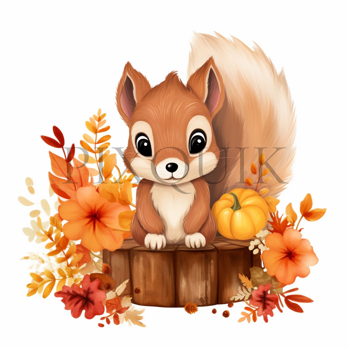 Cute Fall Squirrel Clipart | 10 JPG Illustrations (instant Download) - Etsy