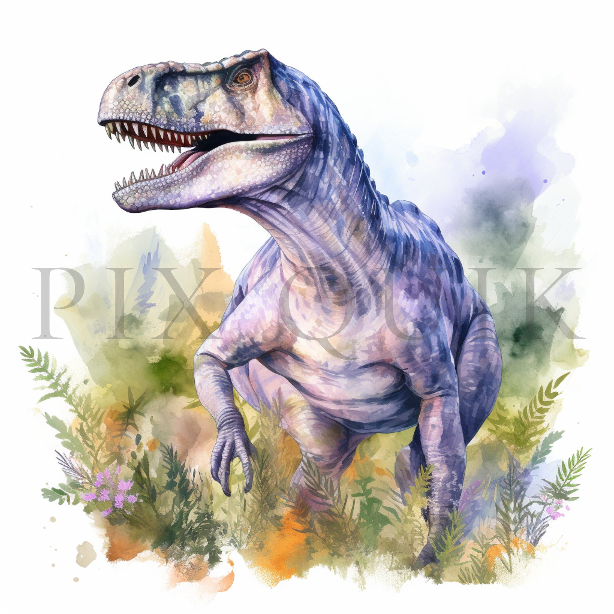 Watercolor Dinosaur Clipart 10 High Quality Jpgs Dinosaur Clipart Card ...