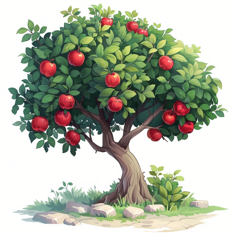 Apple Trees Clipart 10 High Quality Jpgs Botanical Art Fruit Tree ...