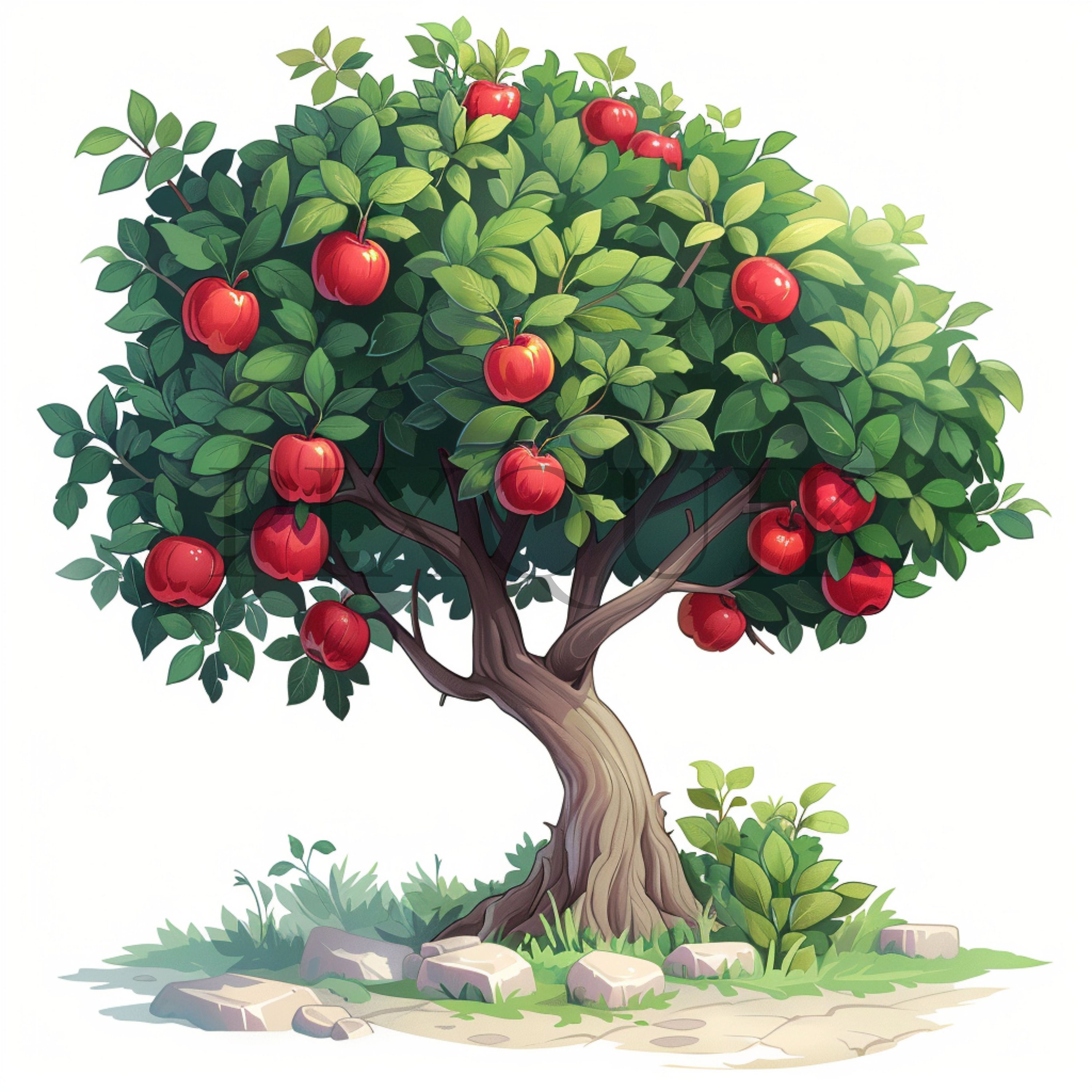 Apple Trees Clipart | 10 High Quality Jpgs | Botanical Art Fruit Tree ...