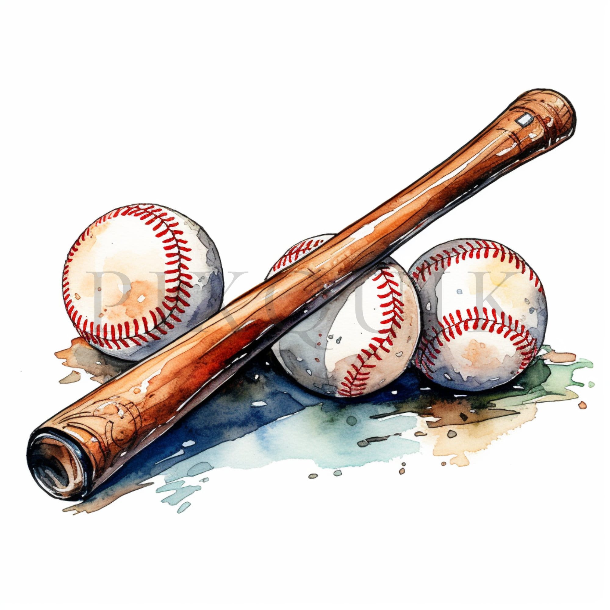 Baseball Bat and Ball Clipart 10 High Quality Jpgs Instant Digital ...