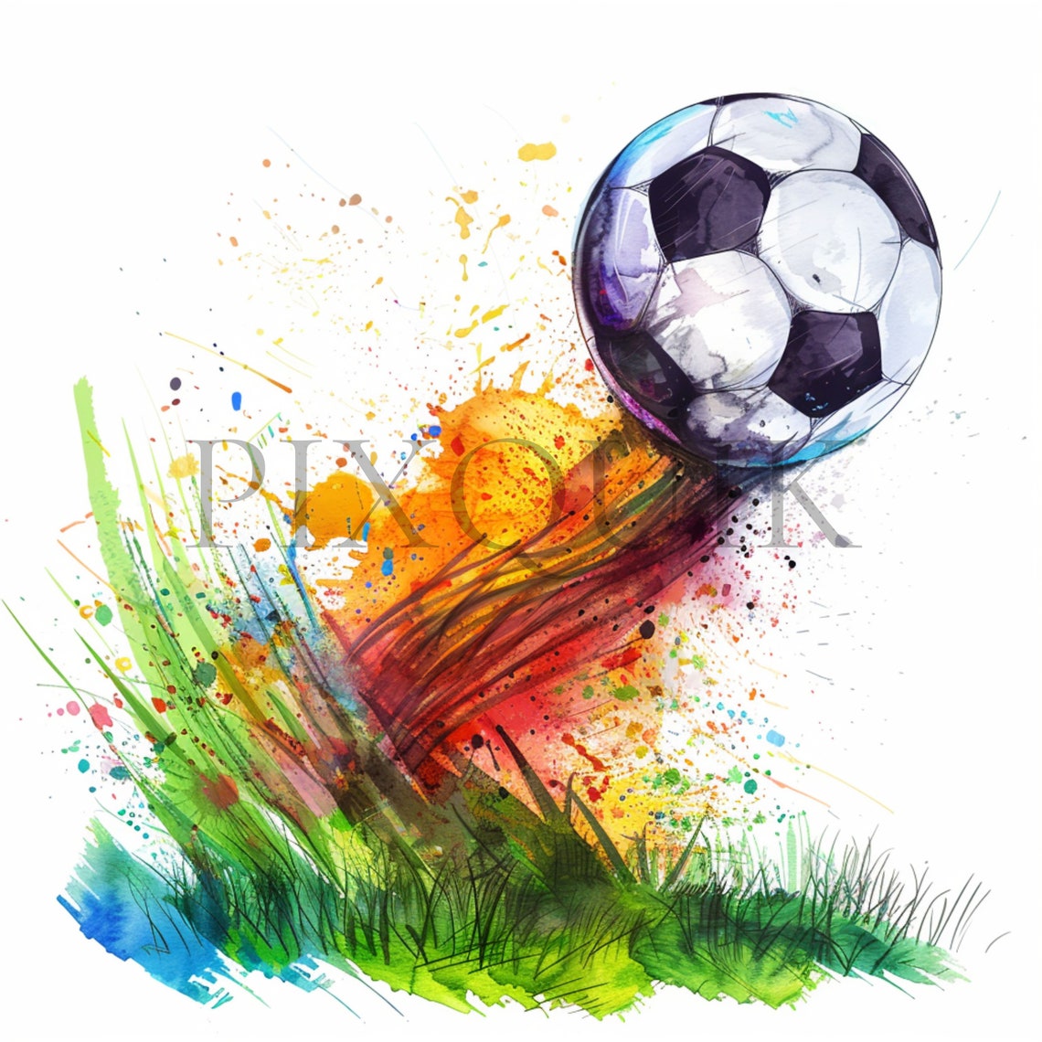 Watercolor Soccer Ball Clipart 10 High Quality Jpgs Football Clipart ...