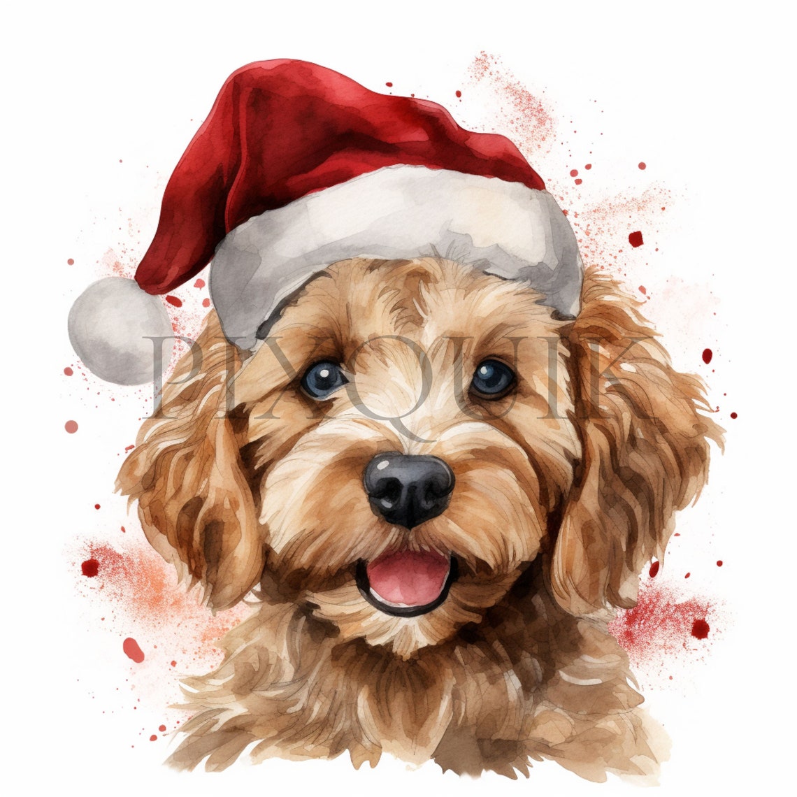 Watercolor Holiday Dog Clipart 10 High Quality Jpgs Christmas Dog Dog ...
