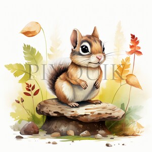 Chipmunk Clipart | Woodland Animal Clipart | 10 High Quality JPG | Cute ...
