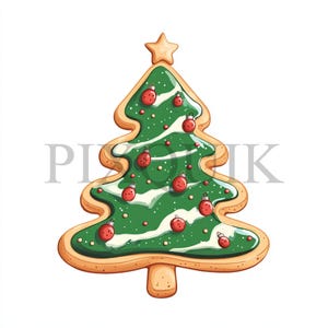 Christmas Tree Cookie Clipart 10 Jpg's Files and PNG Card Making ...