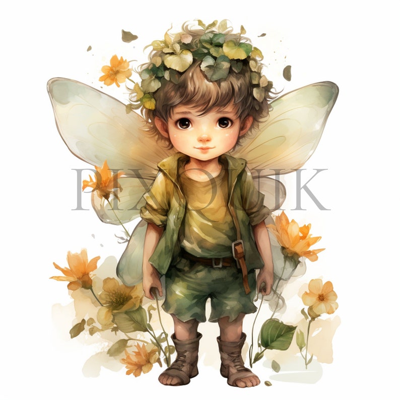 Watercolor Fairy Boy Clipart Set | Magical Illustrations (JPG ...