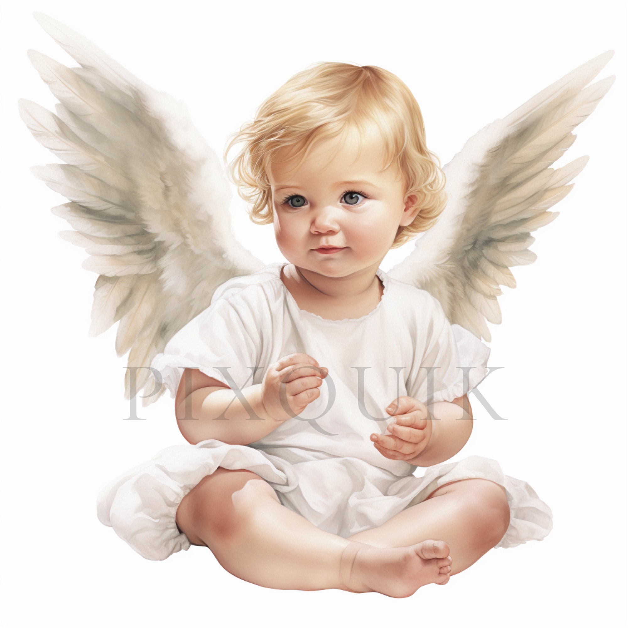 Watercolor Little Angel Clipart 10 High Quality Jpgs Angel Clipart ...