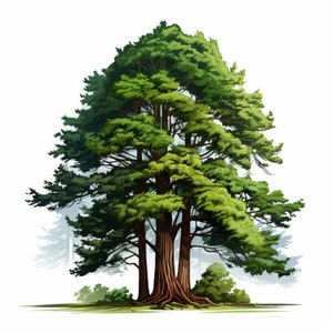 Evergreen Trees Clipart | 10 High Quality Jpgs | Digital Download ...