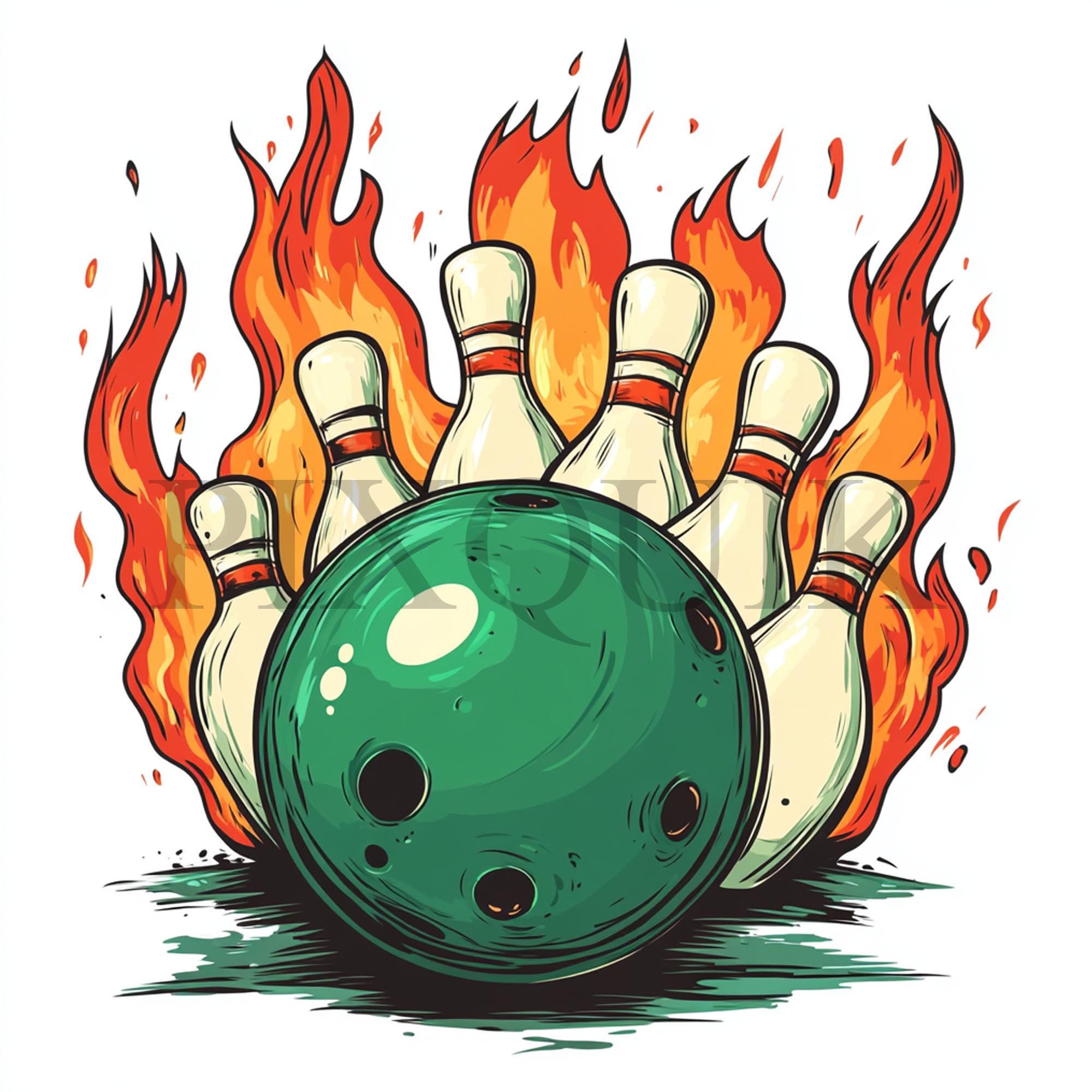 Watercolor Bowling Ball Clipart: Sports Art (JPG & PNG) - Etsy