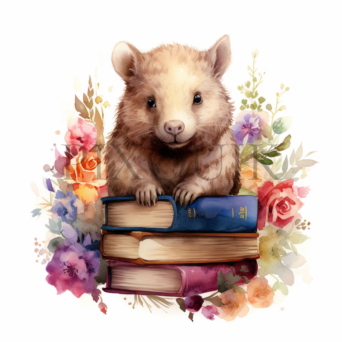 Watercolor Wombat Clipart | Cute Animal JPG (digital Download) - Etsy