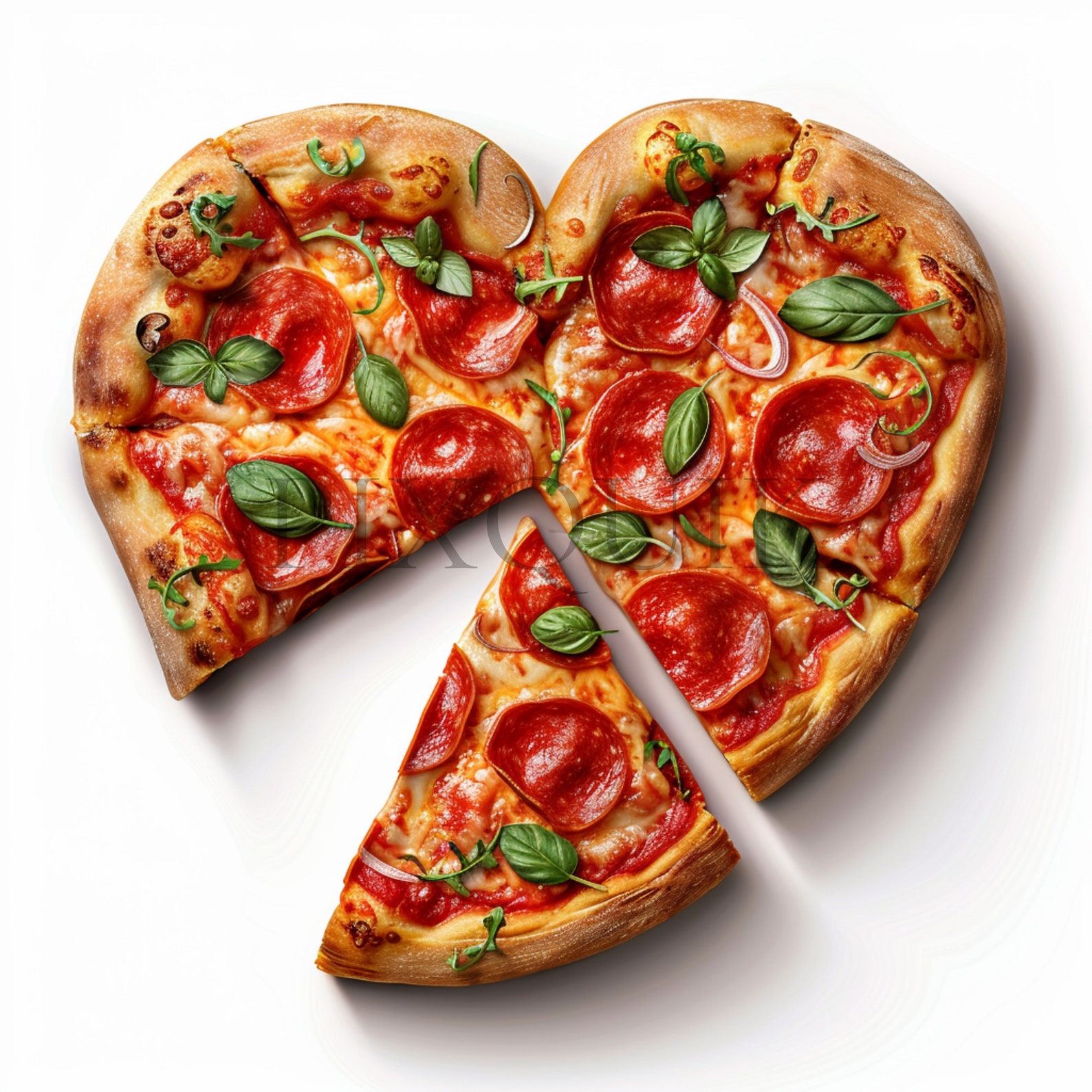 Heart Pizza Clipart | JPG Food Graphics for Pizza Party (digital ...