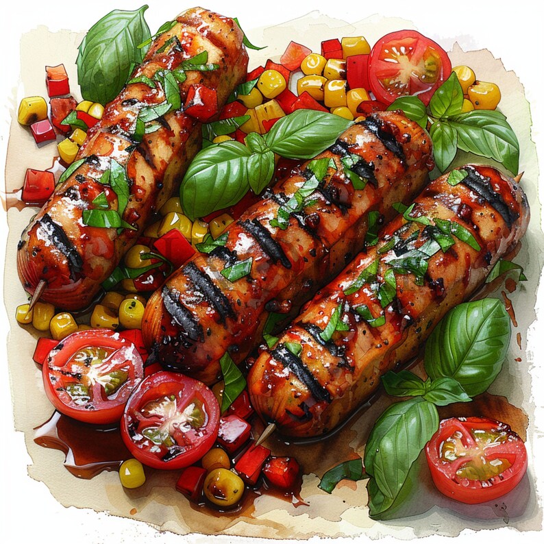 Watercolor Corn Dog Clipart 10 High-quality Jpgs Corndog Clipart Set ...