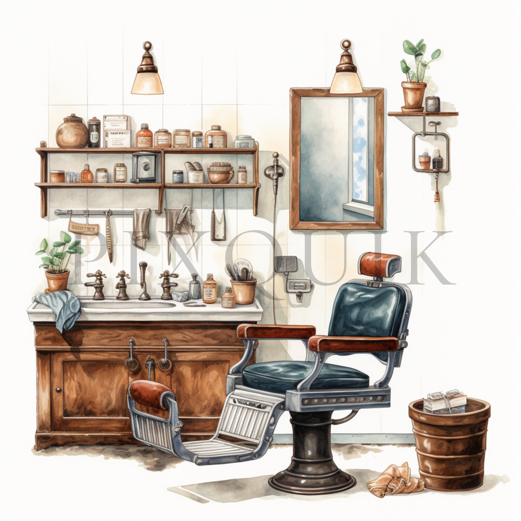 Barber Shop Clipart 10 High Quality Jpgs Digital Download Barber ...
