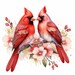 Cardinal Friends Flowers Clipart 10 High Quality Jpgs Commercial Use ...