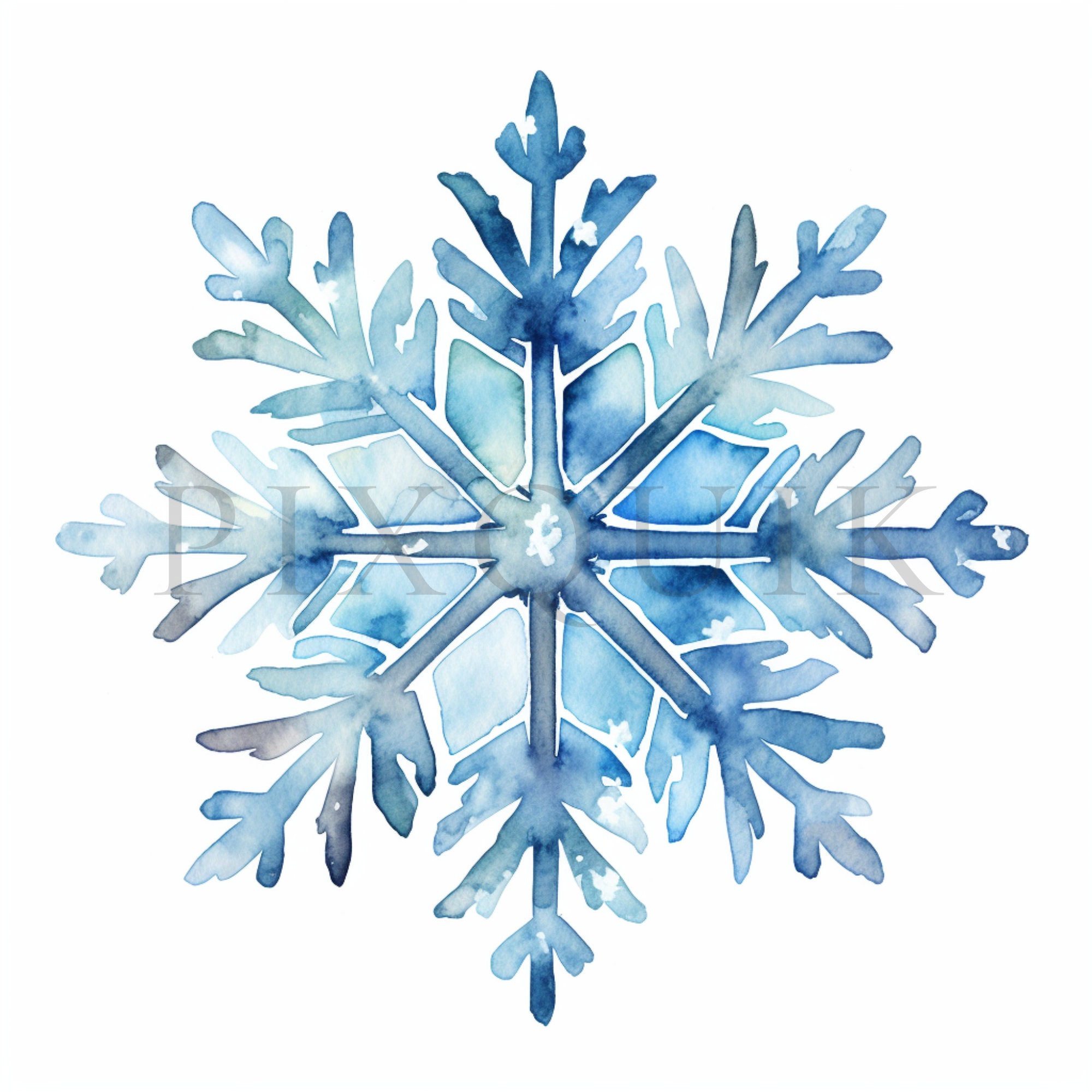 Watercolor Snowflake Clipart – Winter Graphics, 5000x5000 Jpgs ...