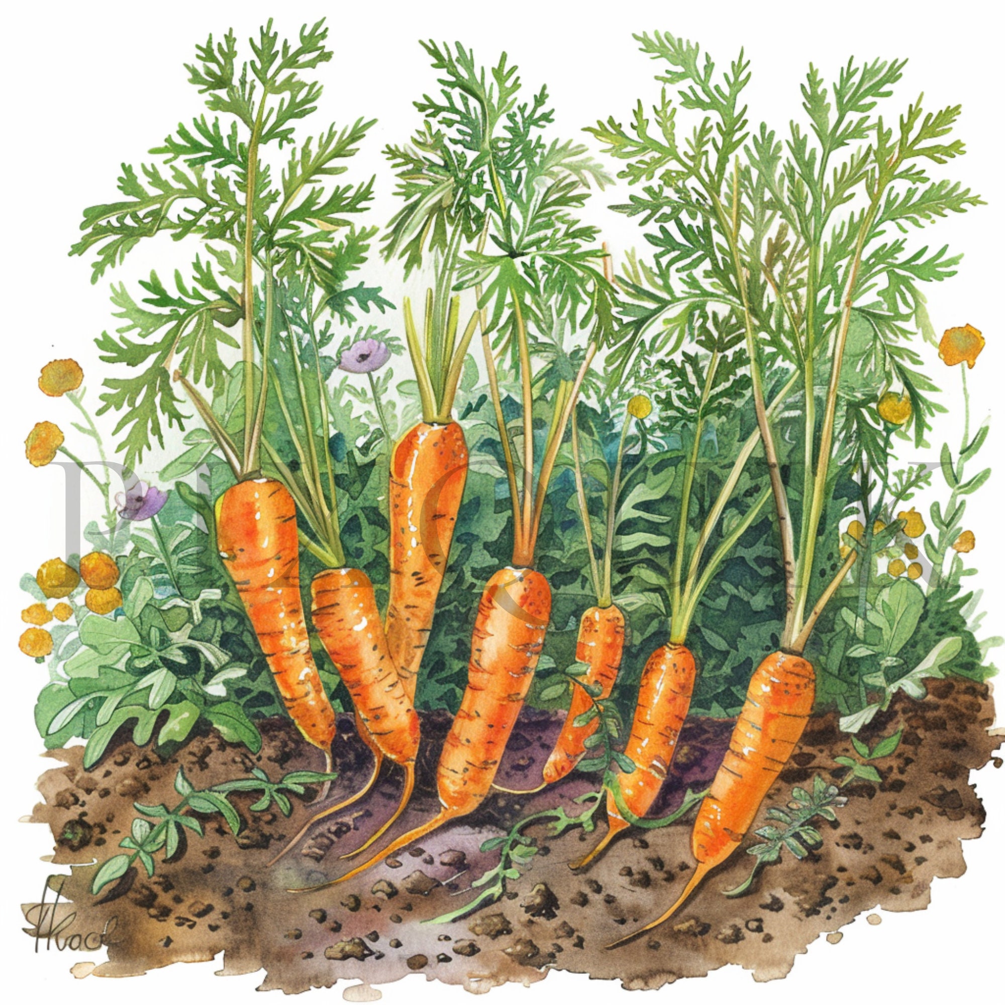 Watercolor Carrot Clipart 10 High Quality Jpgs Digital Download ...