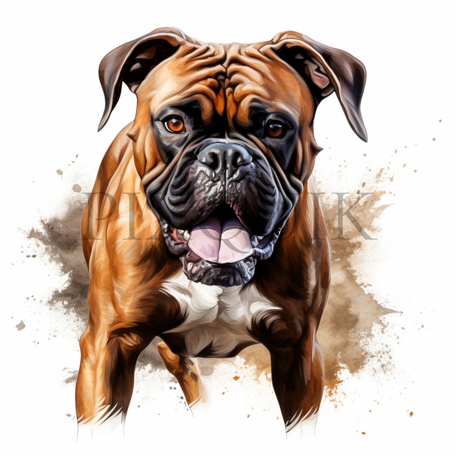 Watercolor Boxer Dog Clipart Watercolor Bundle 10 High Quality Jpgs Dog ...