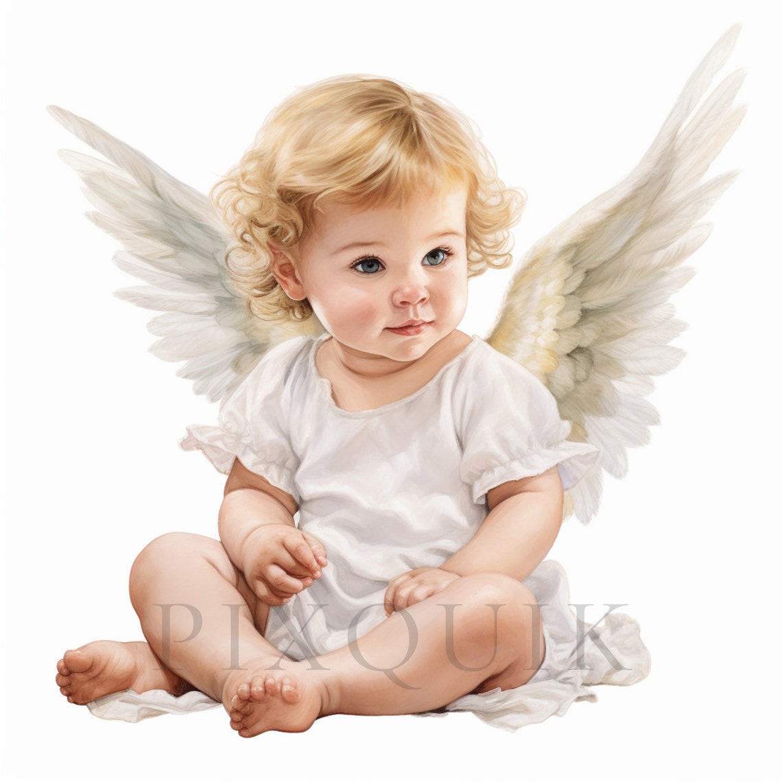 Watercolor Little Angel Clipart 10 High Quality Jpgs Angel Clipart ...