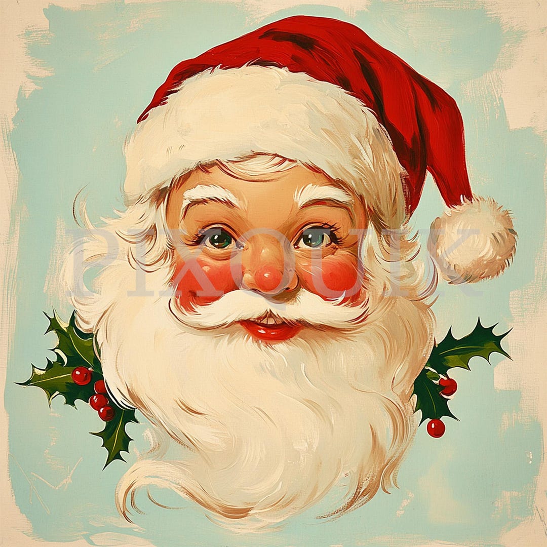 Vintage Santa Claus Clipart | 4 Clipart Files | Card Making | Digital ...