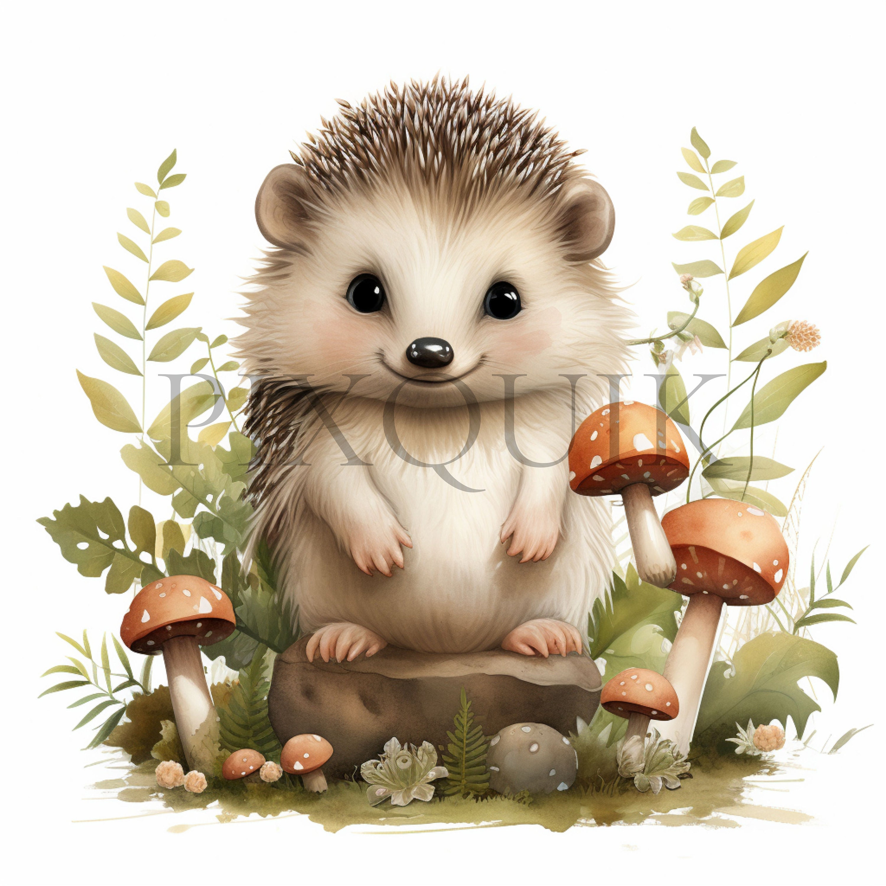 Hedgehog Clipart Woodland Animal Clipart 10 High Quality JPG Cute ...