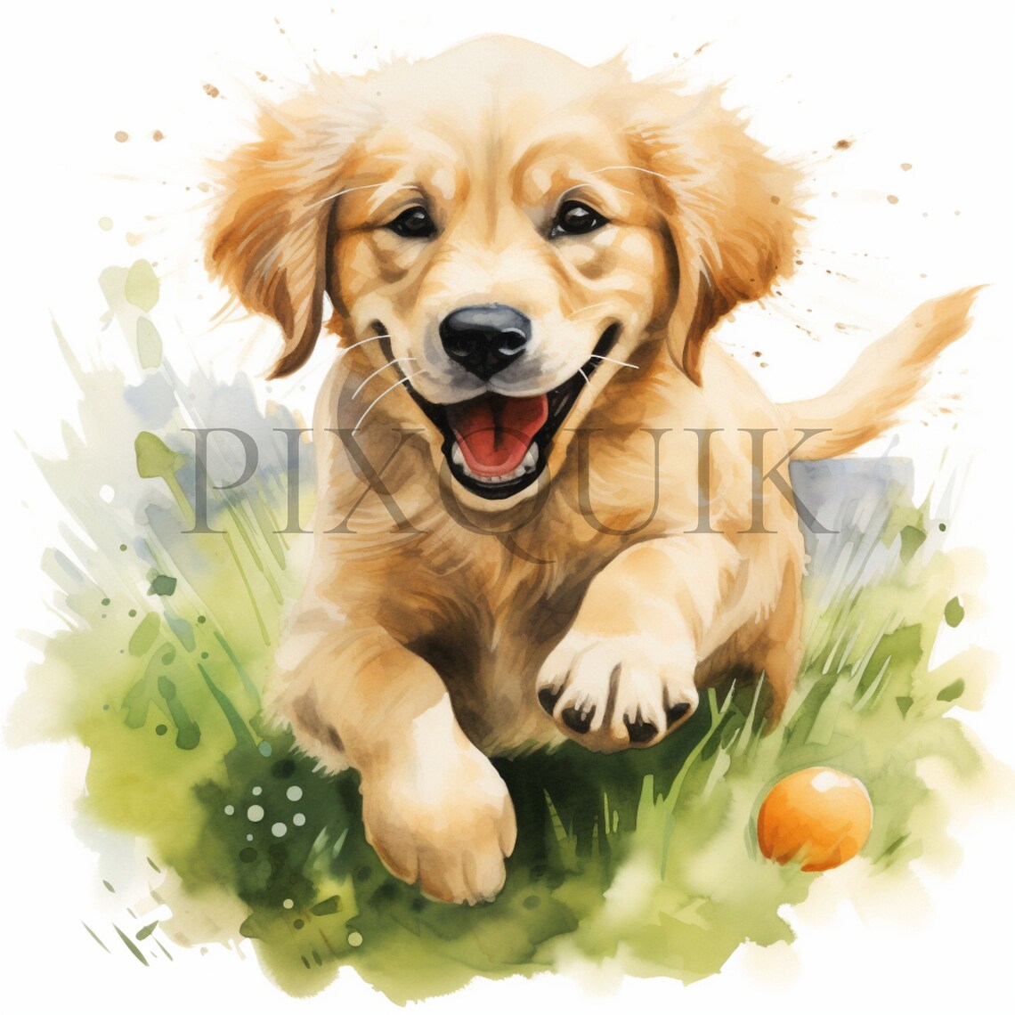 Watercolor Golden Retriever Clipart | 10 Dog Jpgs (digital Download) - Etsy