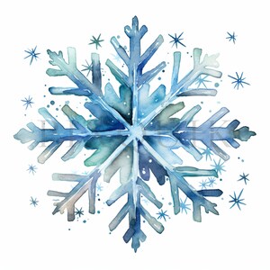 Watercolor Snowflake Clipart – Winter Graphics, 5000x5000 Jpgs ...