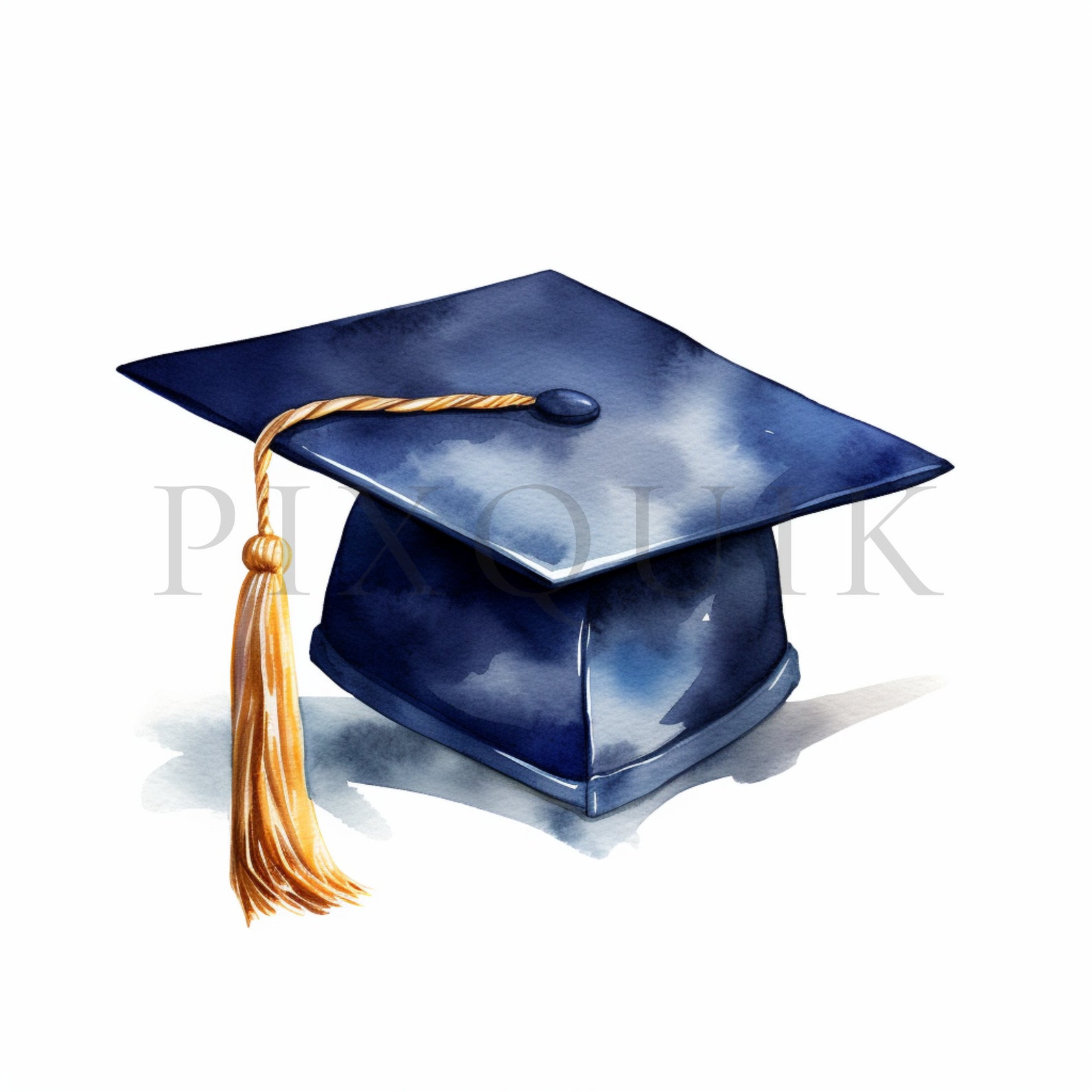 Watercolor Graduation Cap Clipart - 10 High Quality Jpgs | Digital ...