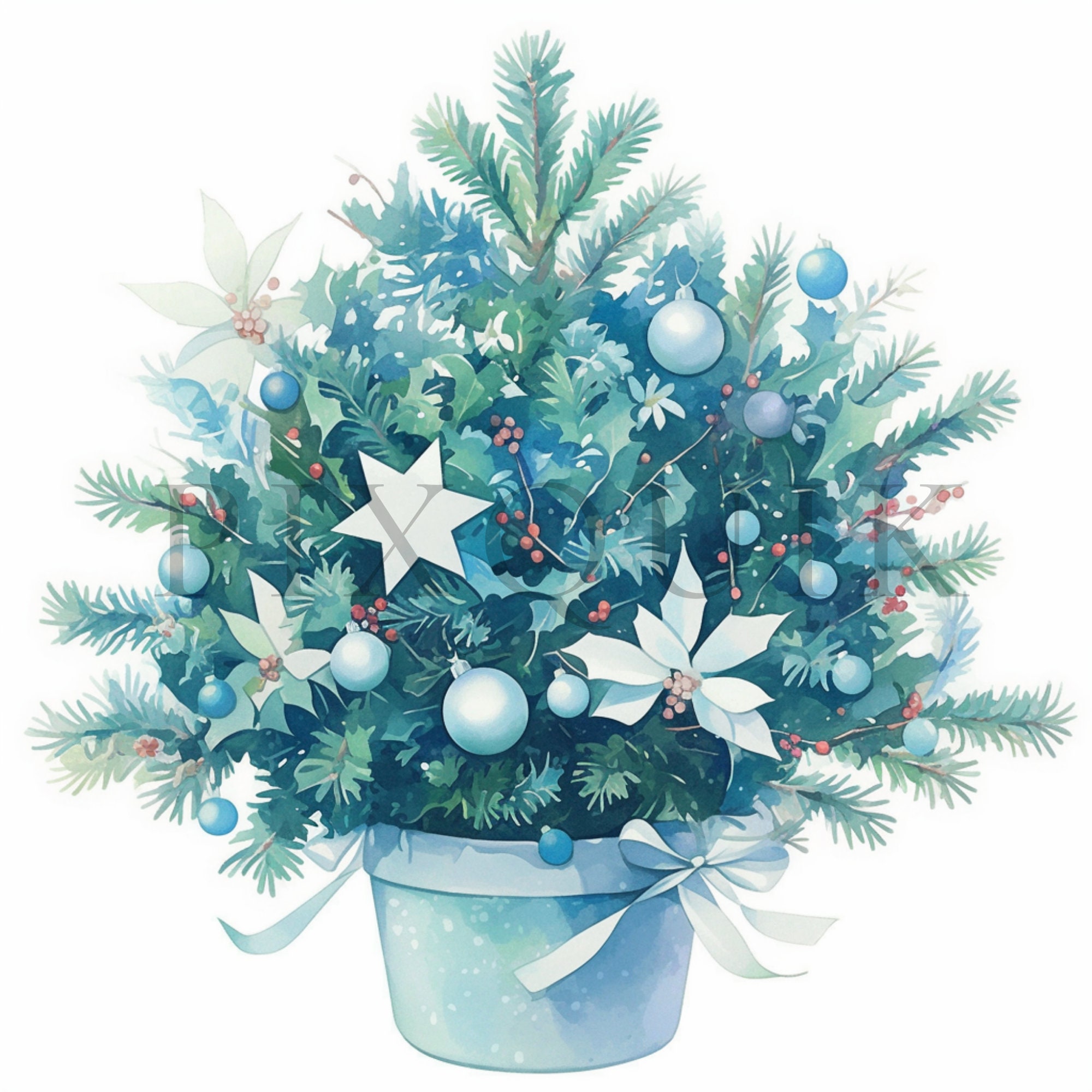 Holiday Botanical Clipart | Winter Plant Art (digital Download) - Etsy