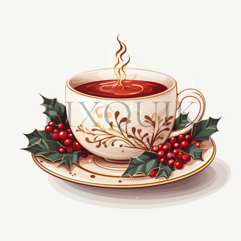 Holiday Tea Clipart | 10 High Quality Jpgs | Digital Download ...