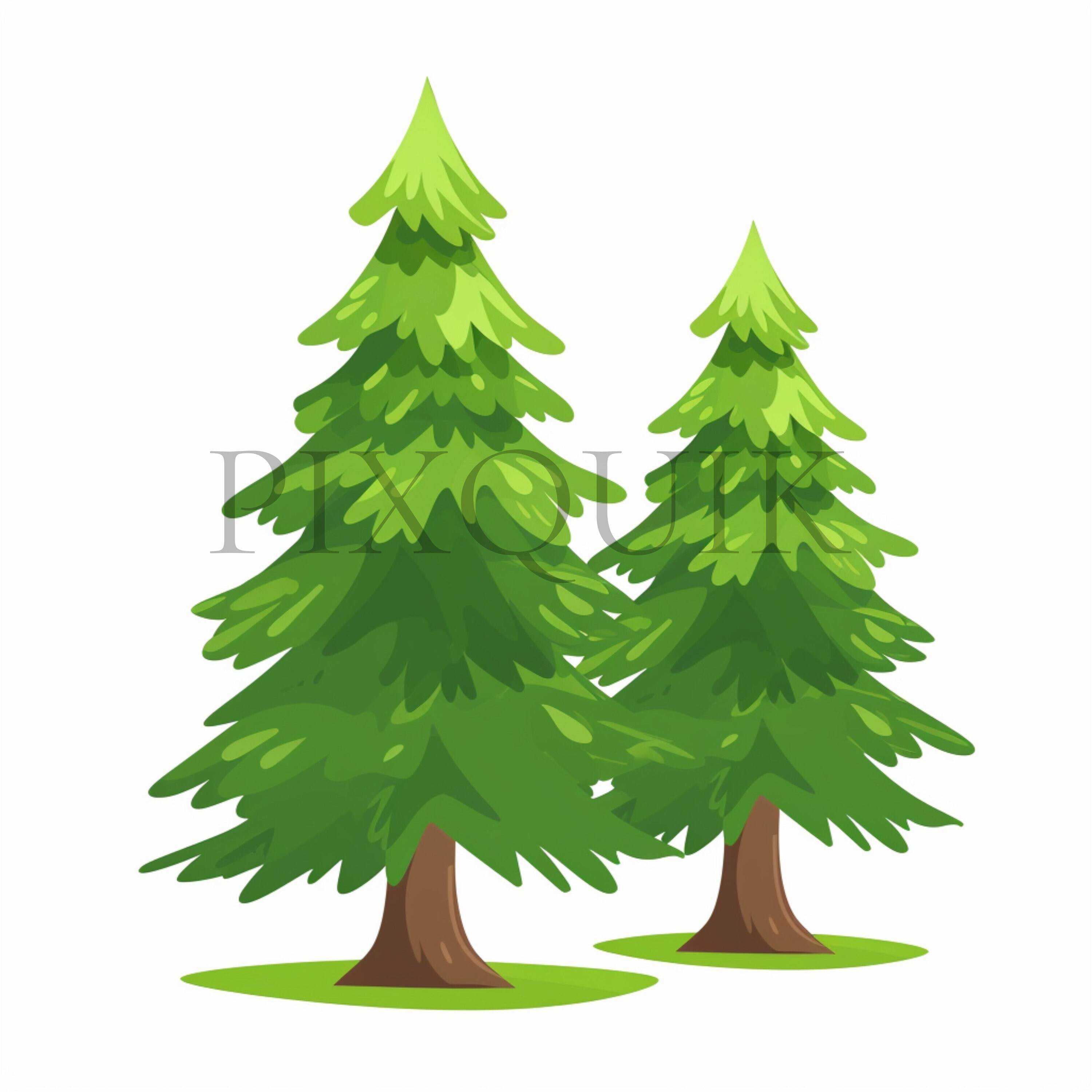 Watercolor Pine Tree Clipart | Woodland Illustrations (digital Prints ...