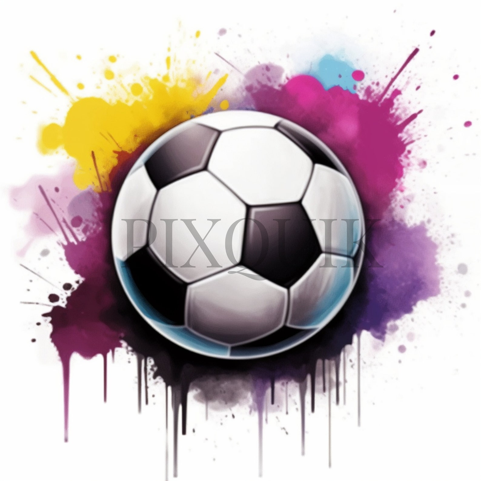 Watercolor Soccer Ball Clipart Football Illustrations Commercial Use 10 ...