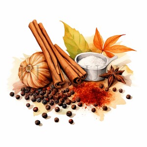 Autumn Spice Clipart | Fall Harvest JPG Images (digital Download) - Etsy