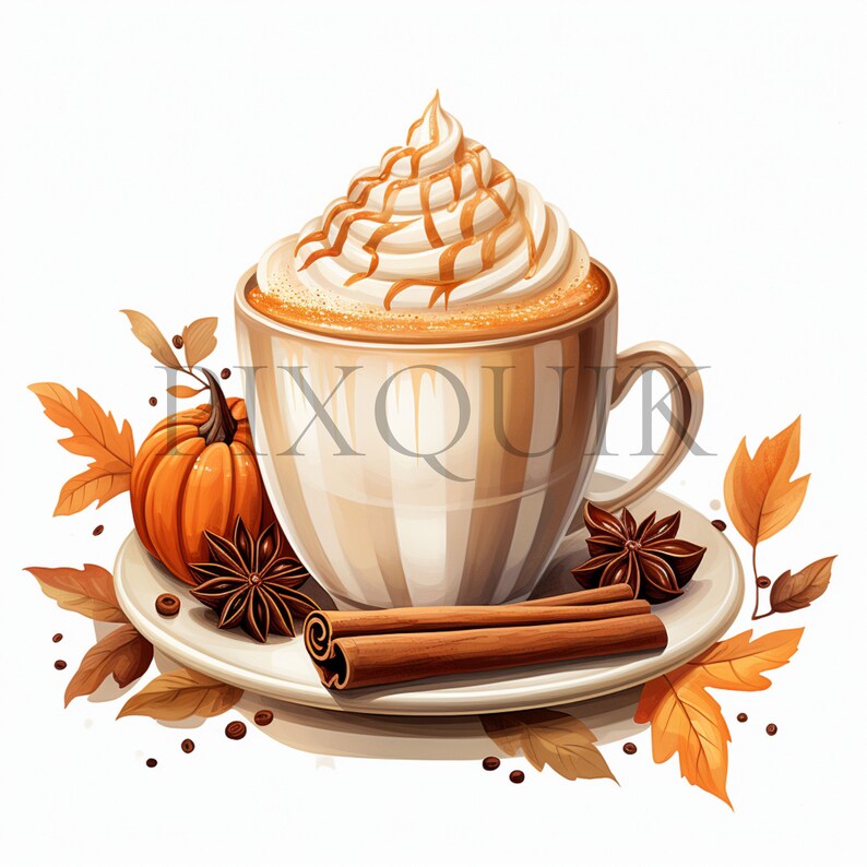 Pumpkin Spice Coffee Clipart | Fall Vector Art (digital Download) - Etsy