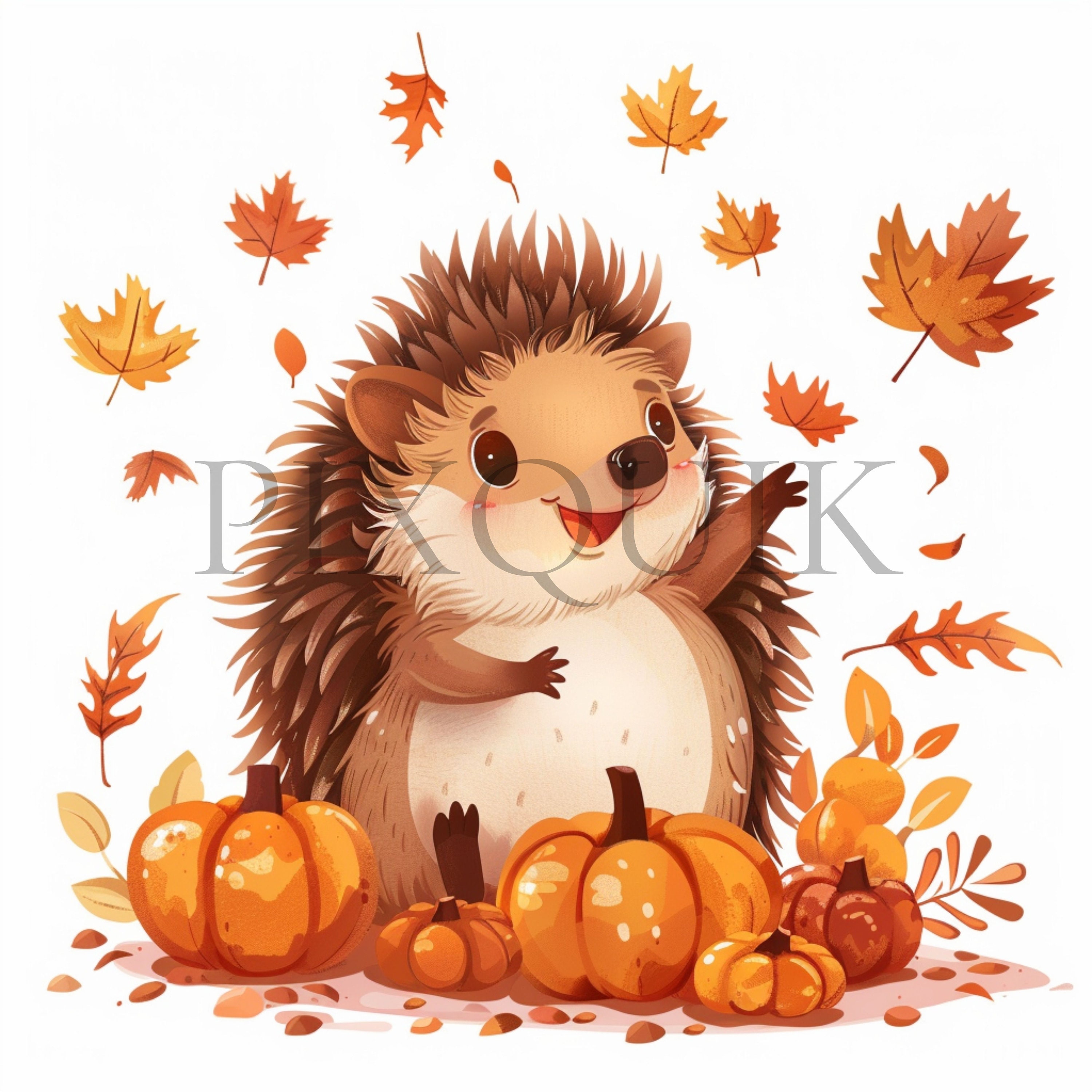 Hedgehog Clipart Fall Animal 10 High Quality JPG Autumn Animal Clipart ...