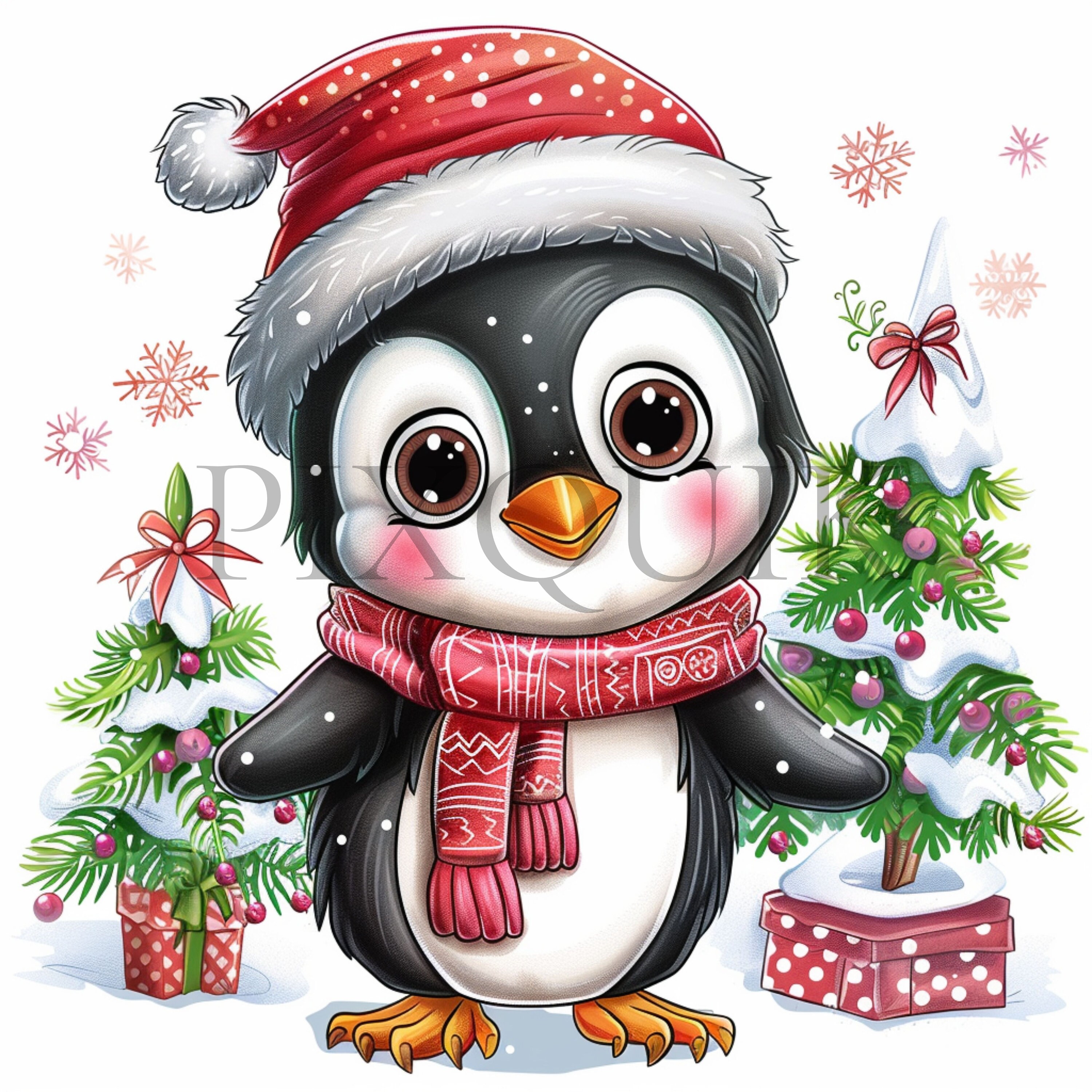 Winter Penguin Clipart | Holiday Scrapbooking, Card Making (digital ...