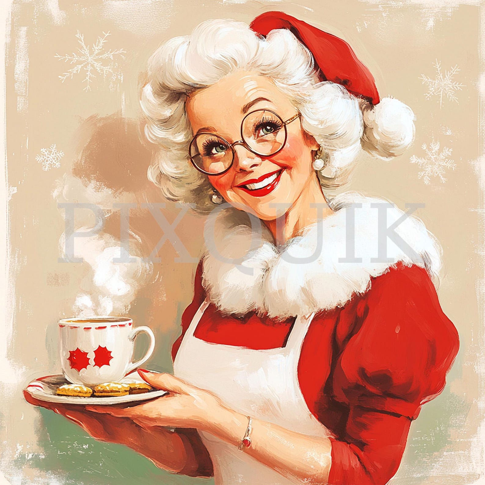 Vintage Style Mrs. Claus Clipart | 4 Clipart Files | Card Making ...