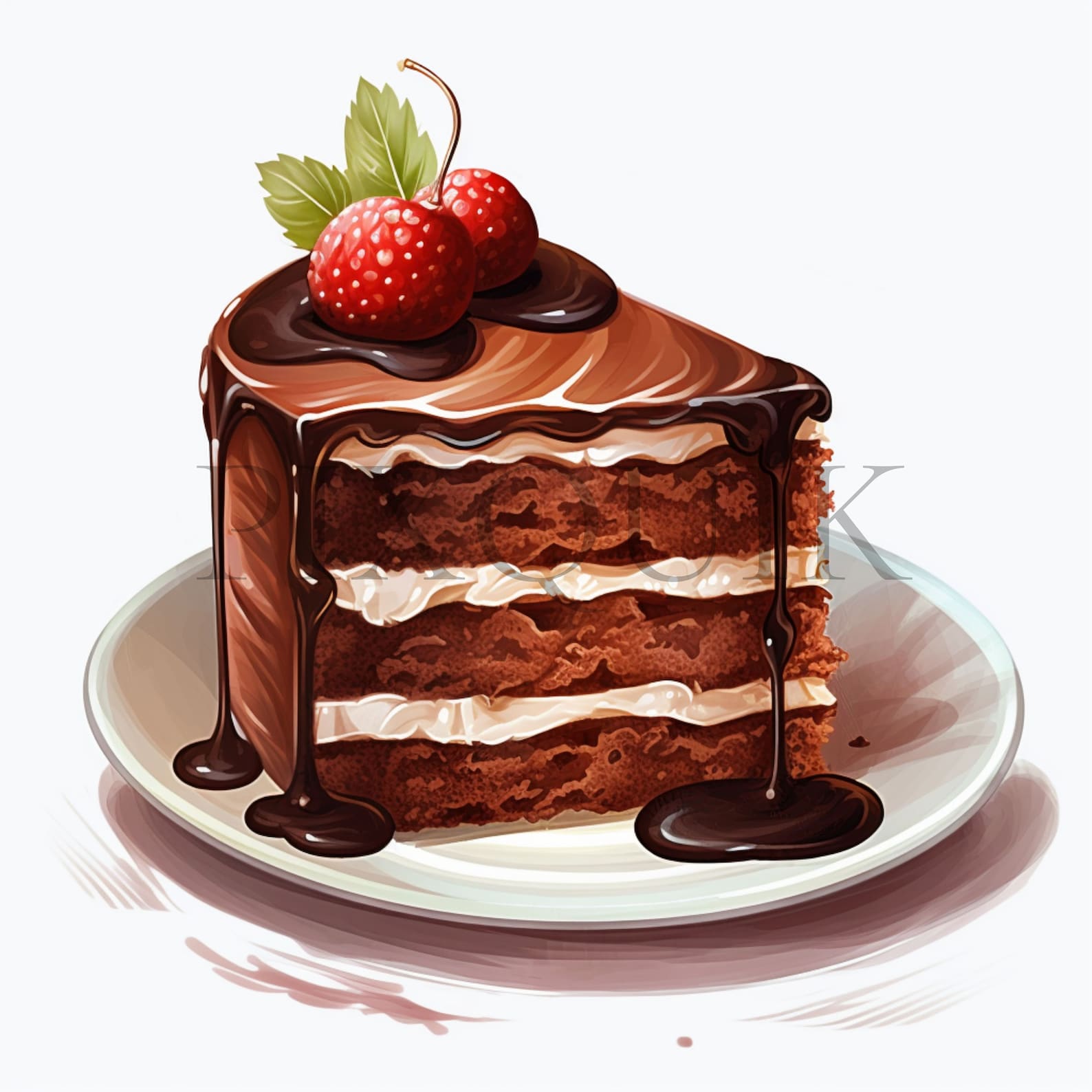 Chocolate Cake Slice Clipart | Dessert Art Jpgs (digital Download) - Etsy