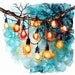 Festive Holiday Lights Clipart | Christmas Town Illustration (digital ...
