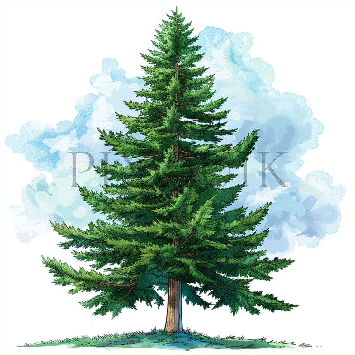 Hemlock Tree Clipart | High-quality Jpgs, Commercial Use (digital ...