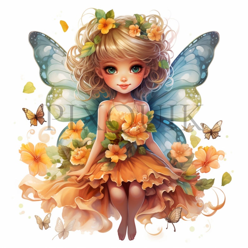 Spring Fairy Clipart | Enchanting Floral Art, Scrapbook (JPG) - Etsy