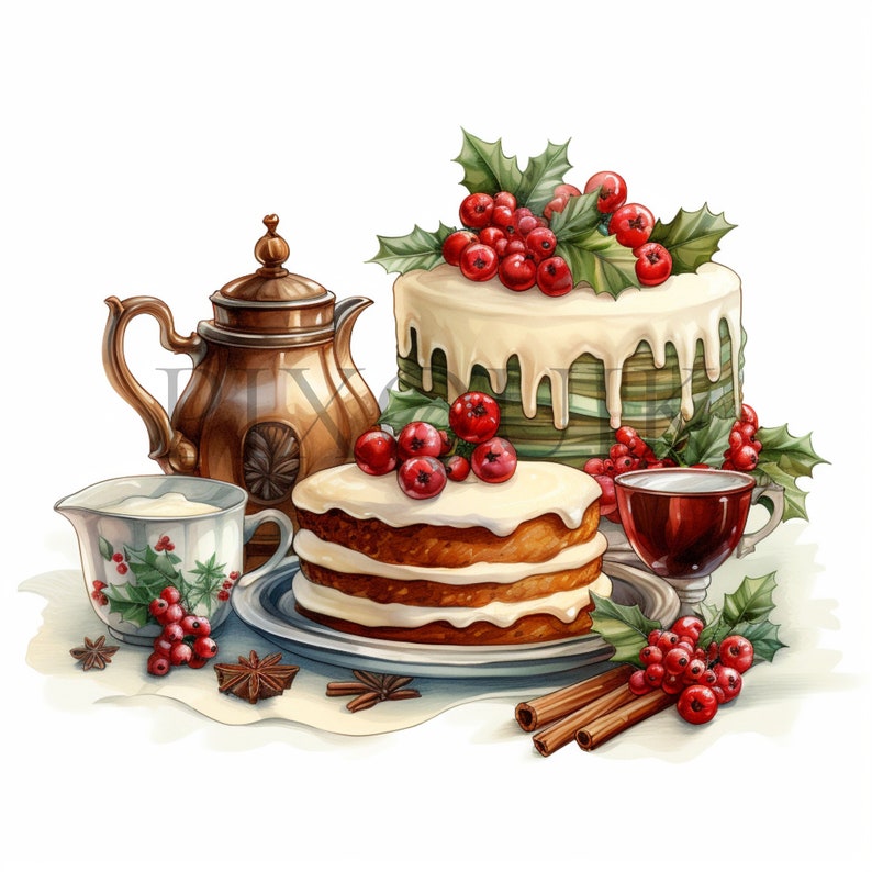 Christmas Baking Clipart 10 High Quality Jpg's Digital Download Holiday ...